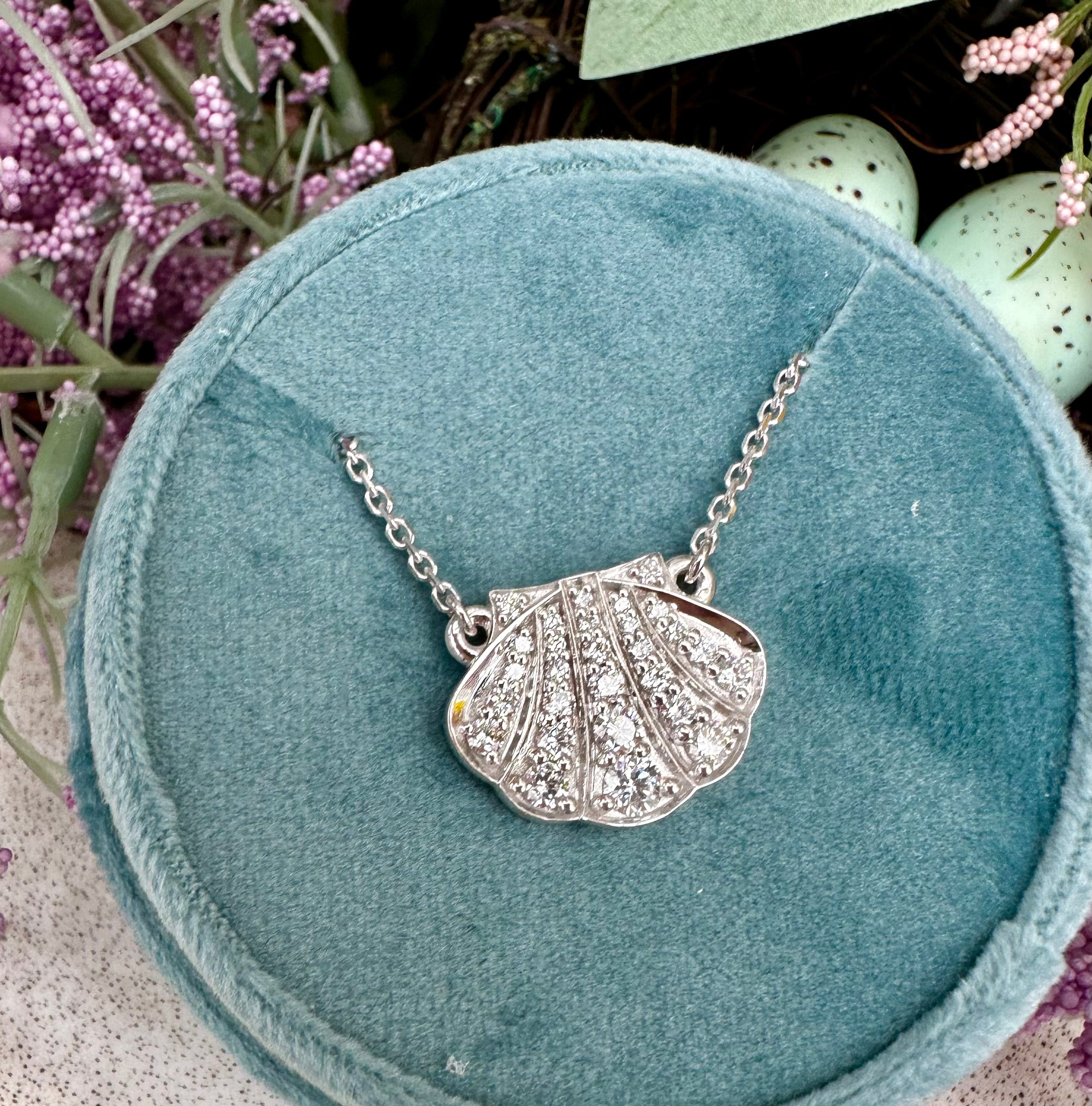 Grand Diamond Seashell Necklace (made to order) | Coast GoldWorks