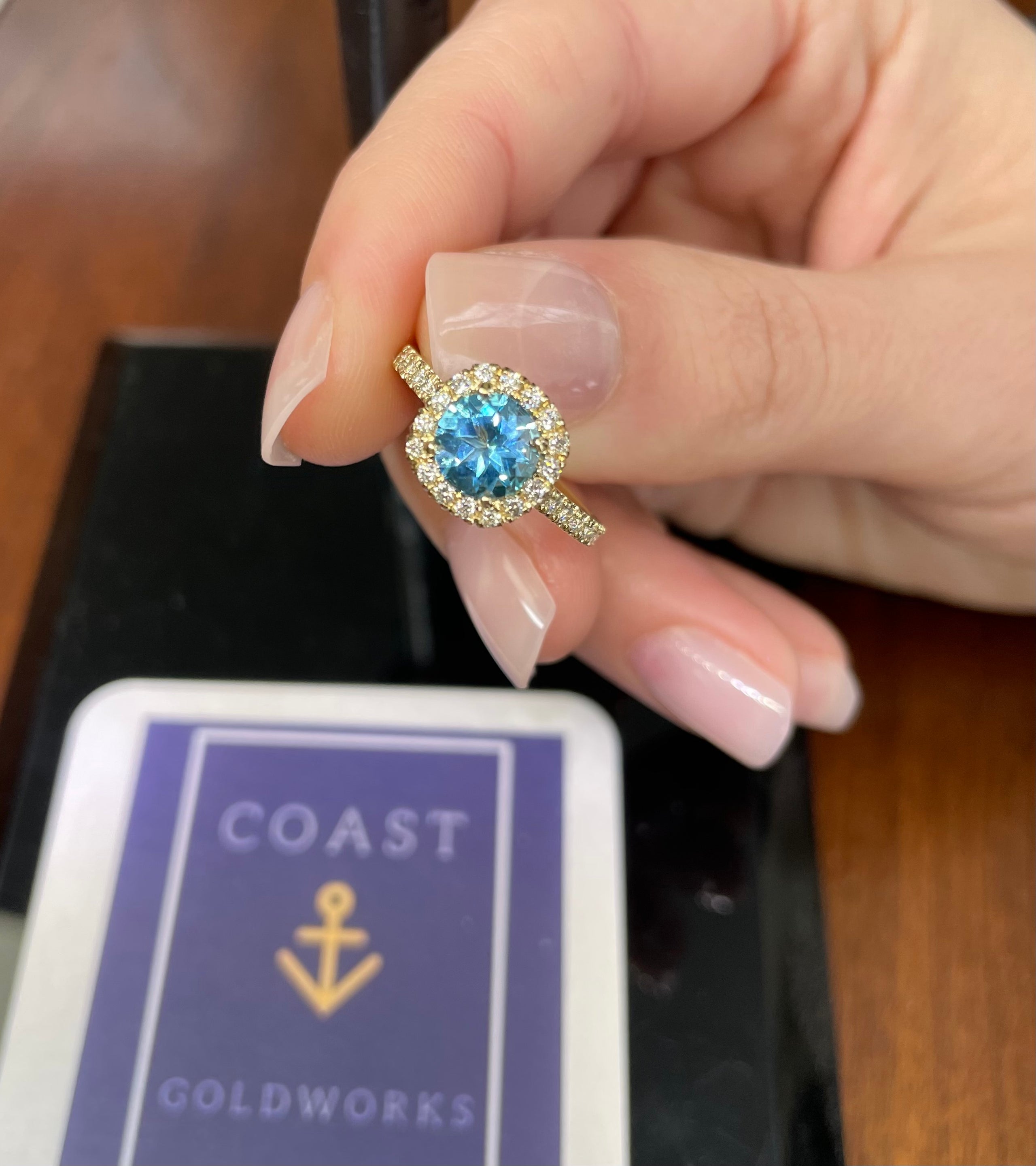 14k Yellow Gold Cerulean Ring | Coast GoldWorks