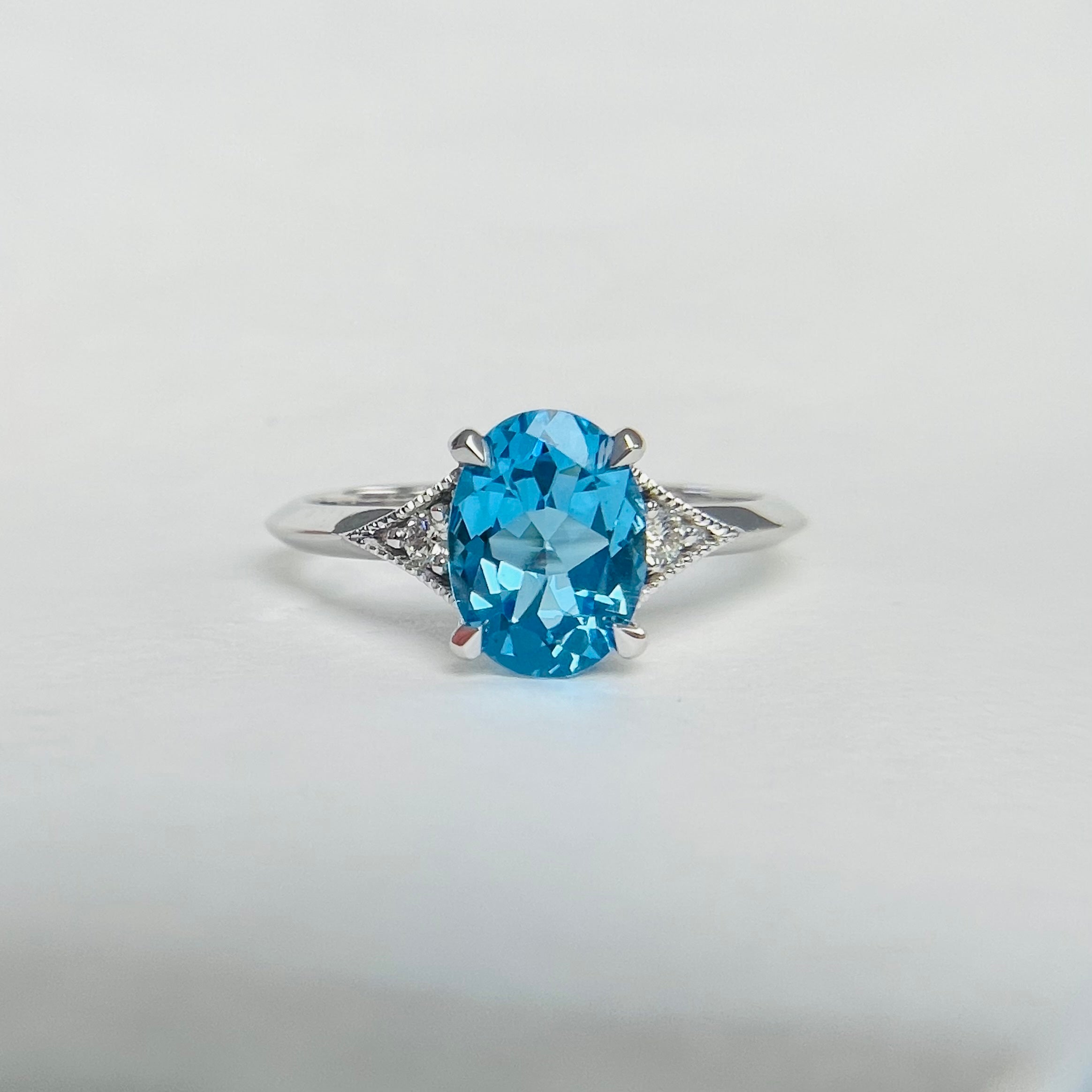 14k White Lagoon Ring | Coast GoldWorks