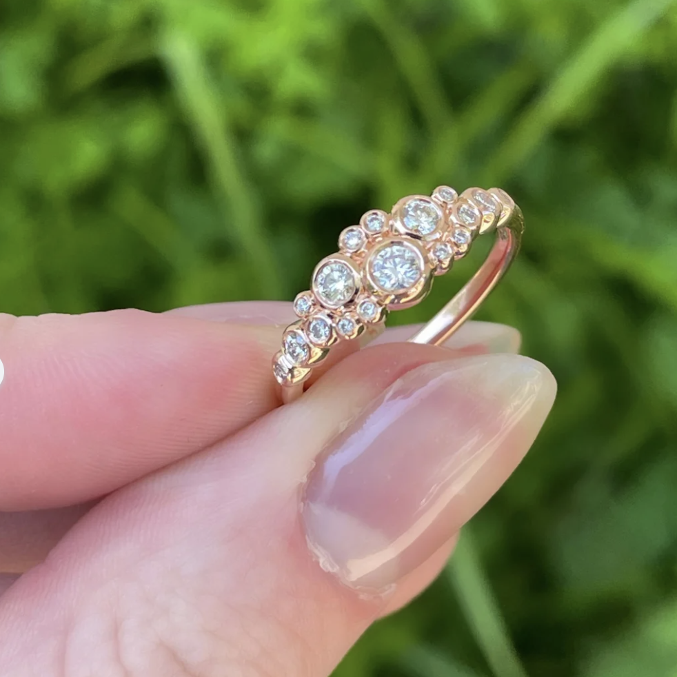 14k Rose Gold Barnacle Cluster Ring | Coast GoldWorks